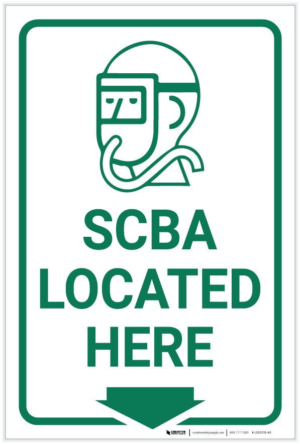 SCBA Located Here with Icon - Label | Creative Safety Supply