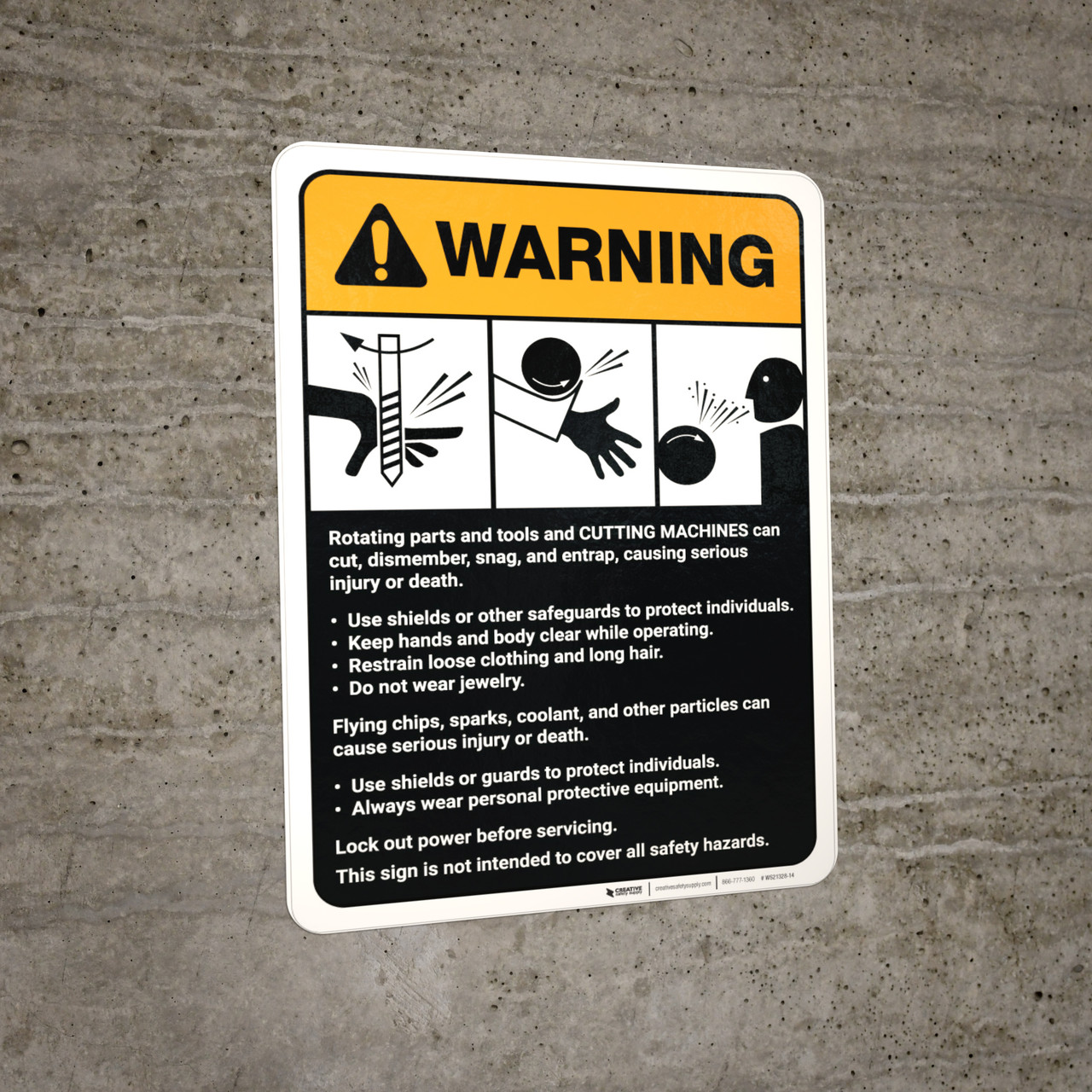 Warning: Cutting Machine Guidelines ANSI - Wall Sign | Creative Safety ...