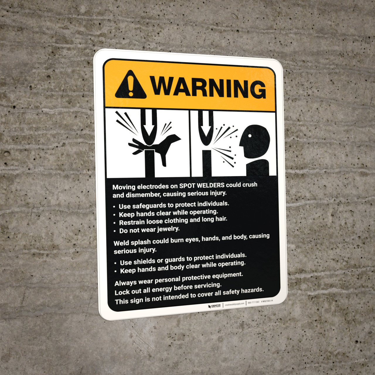 Warning: Spot Welder Machine Guidelines ANSI - Wall Sign | Creative ...