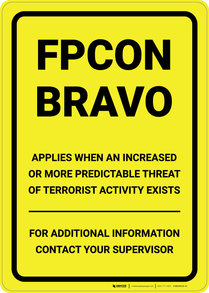 FPCON BRAVO - Wall Sign | Creative Safety Supply