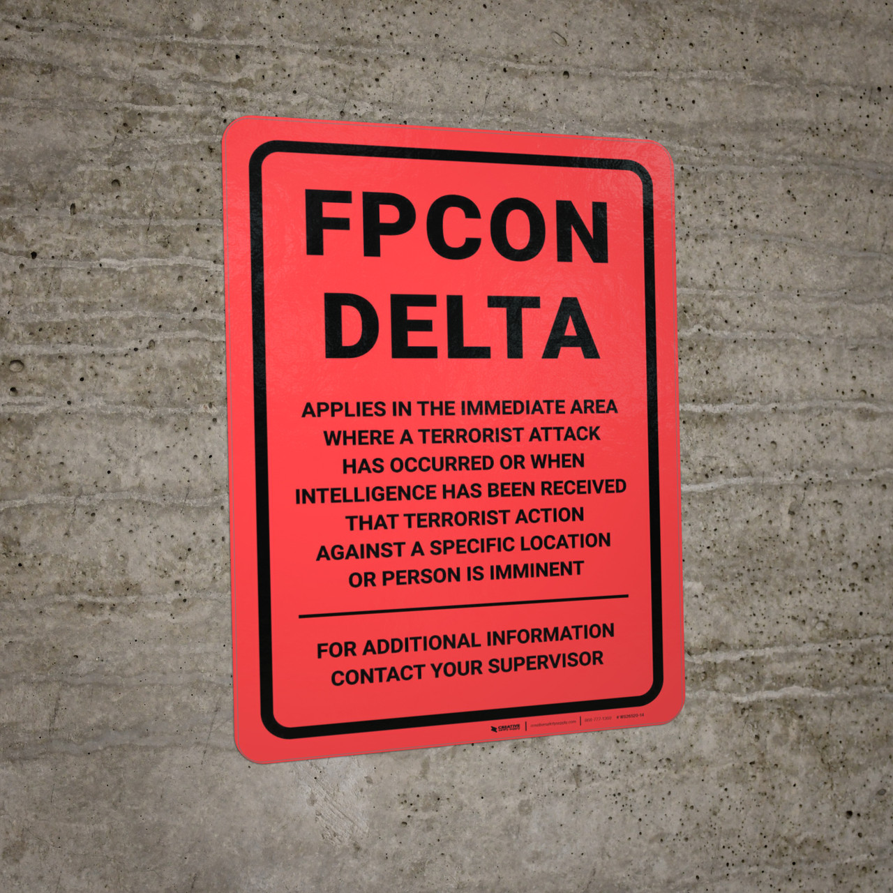 FPCON DELTA - Wall Sign | Creative Safety Supply