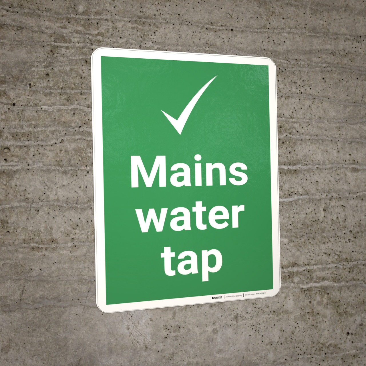 Mains Water Tap Check Mark - Wall Sign | Creative Safety Supply