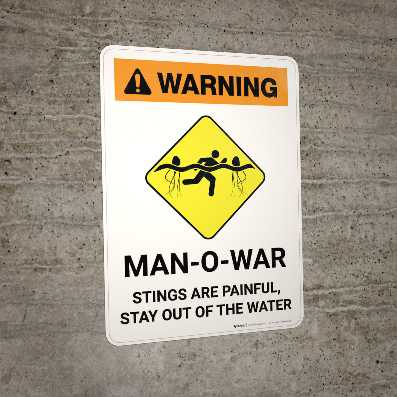 Warning: Man-O-War Stings are Painful - Stay Out of the Water - Wall ...