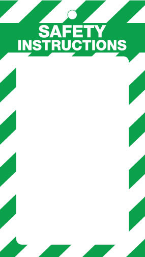LabelTac® Safety Instructions Tag - Safety Green and White Stripes ...