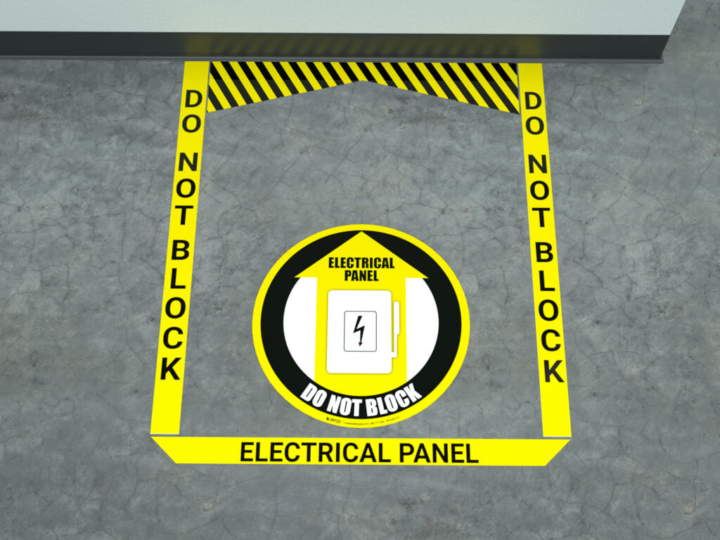 Electrical Panel Pre Made Floor Sign Bundle - Yellow