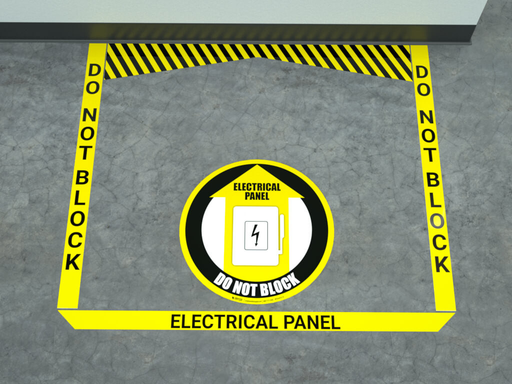 Electrical Panel Pre Made Floor Sign Bundle - Yellow