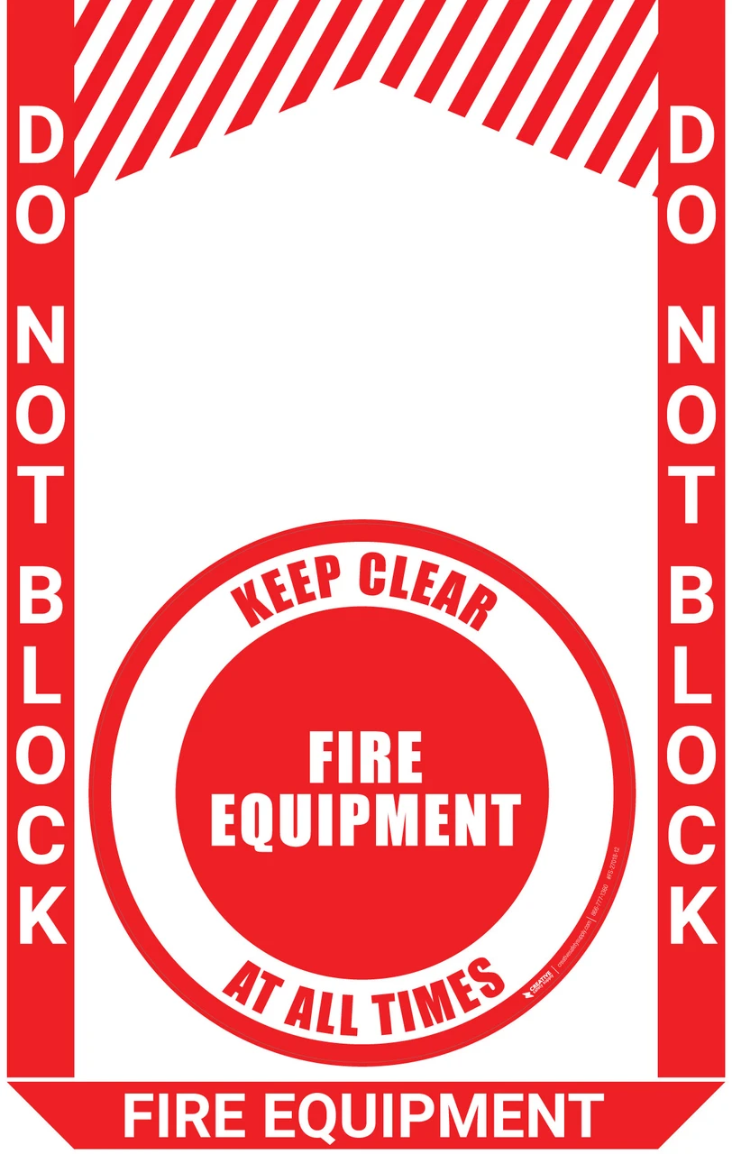 Fire Equipment - Pre Made Floor Sign Bundle | Creative Safety Supply