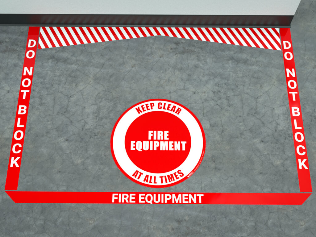 Fire Equipment - Pre Made Floor Sign Bundle | Creative Safety Supply