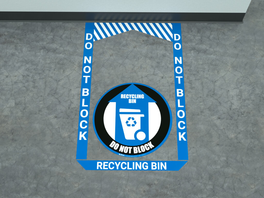 Recycling Bin - Pre Made Floor Sign Bundle | Creative Safety Supply