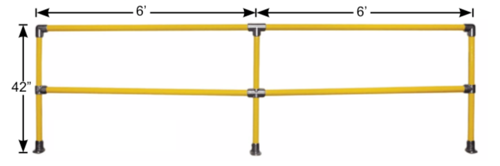 OSHA Hand Rail 12ft Straight Kit | Creative Safety Supply