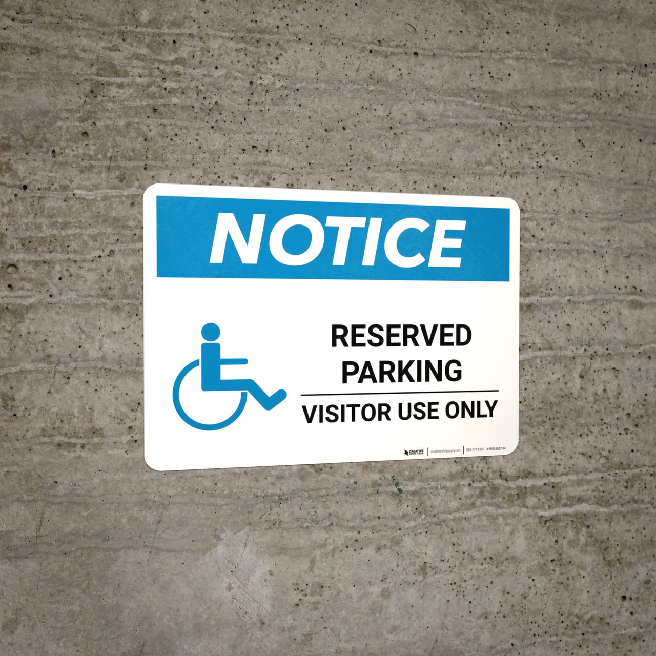 Notice: Reserved Parking - Visitor Use Only with ADA Icon Landscape ...