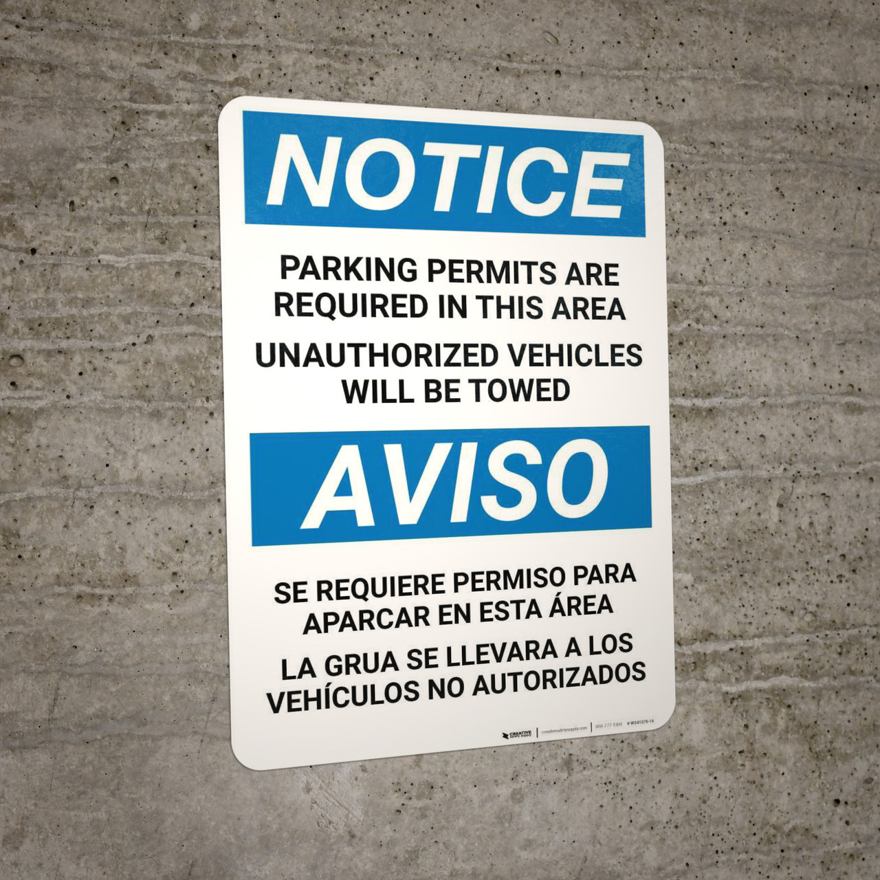 Notice: Bilingual Spanish Parking Permits Are Required In This Area ...