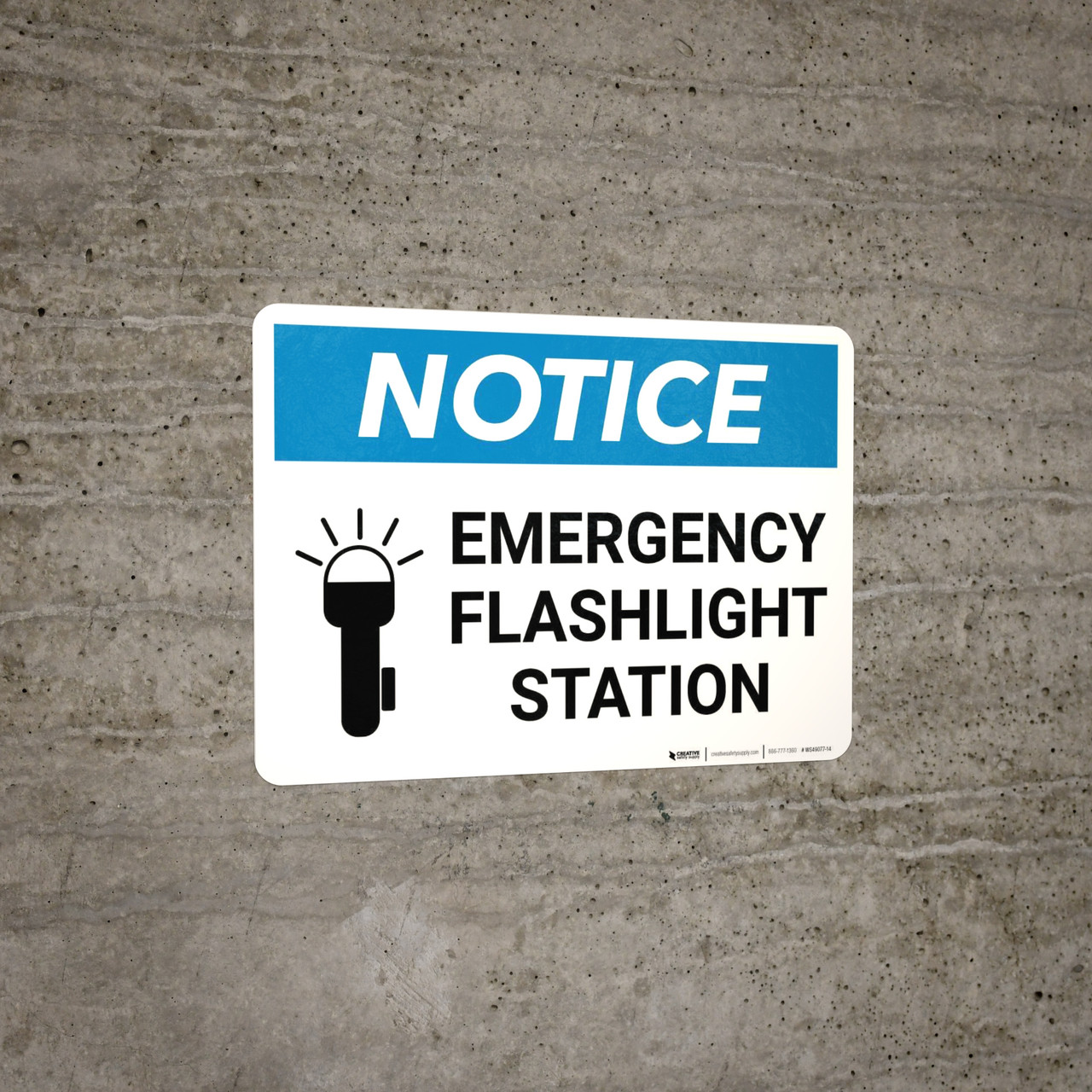 Notice: Emergency Flashlight Station with Icon Landscape | Creative ...