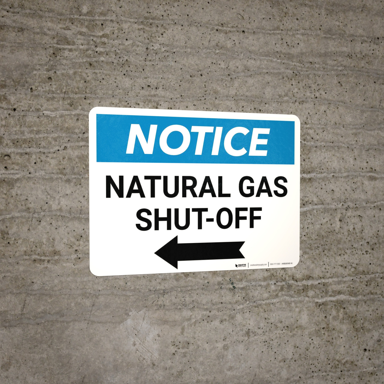 Notice: Natural Gas Shut-Off with Left Arrow Landscape | Creative ...