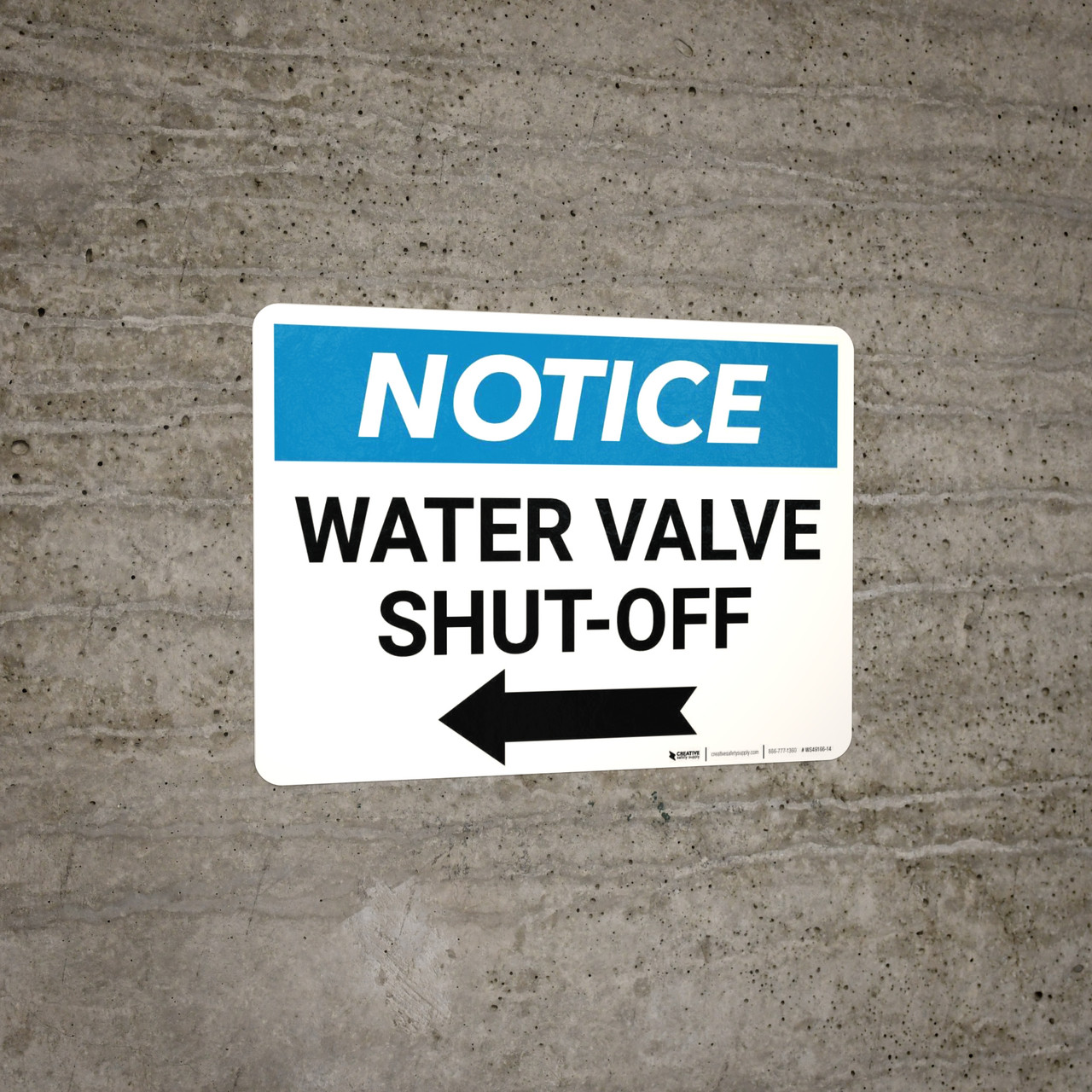 Notice: Water Valve Shut-Off with Left Arrow Landscape | Creative ...