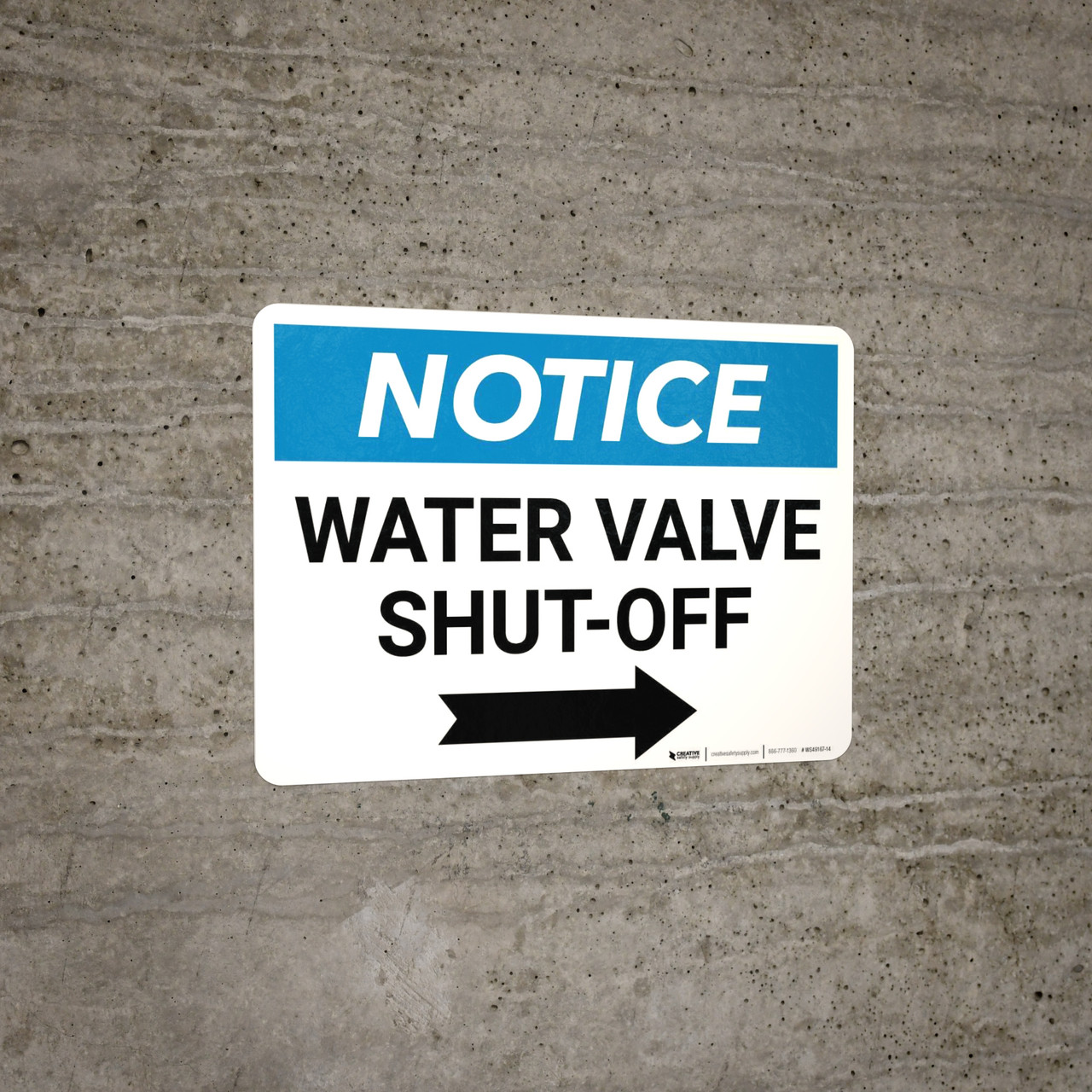 Notice: Water Valve Shut-Off with Right Arrow Landscape | Creative ...