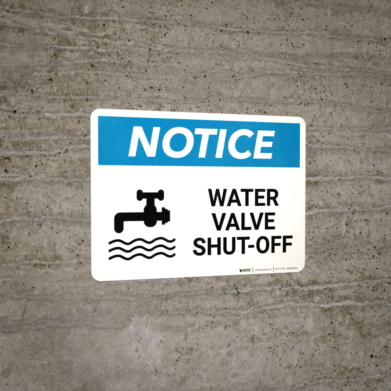 Notice: Water Valve Shut-Off with Icon Landscape | Creative Safety Supply