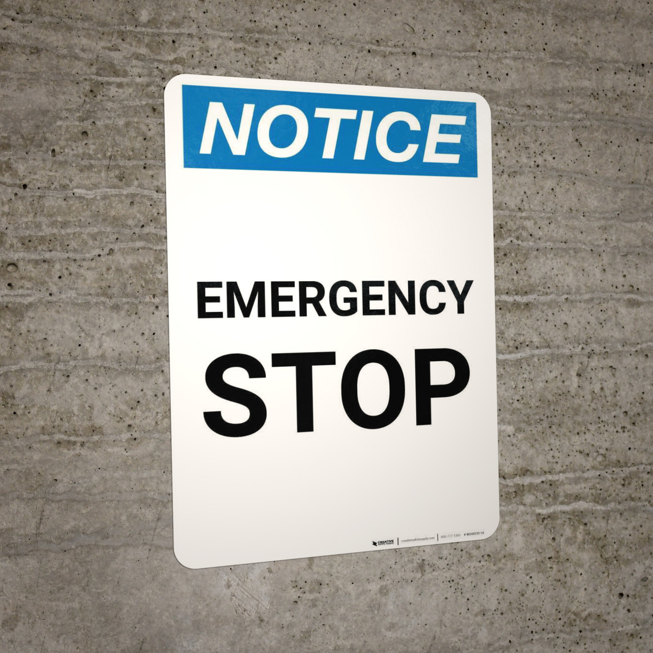 Notice: Emergency Stop Portrait | Creative Safety Supply