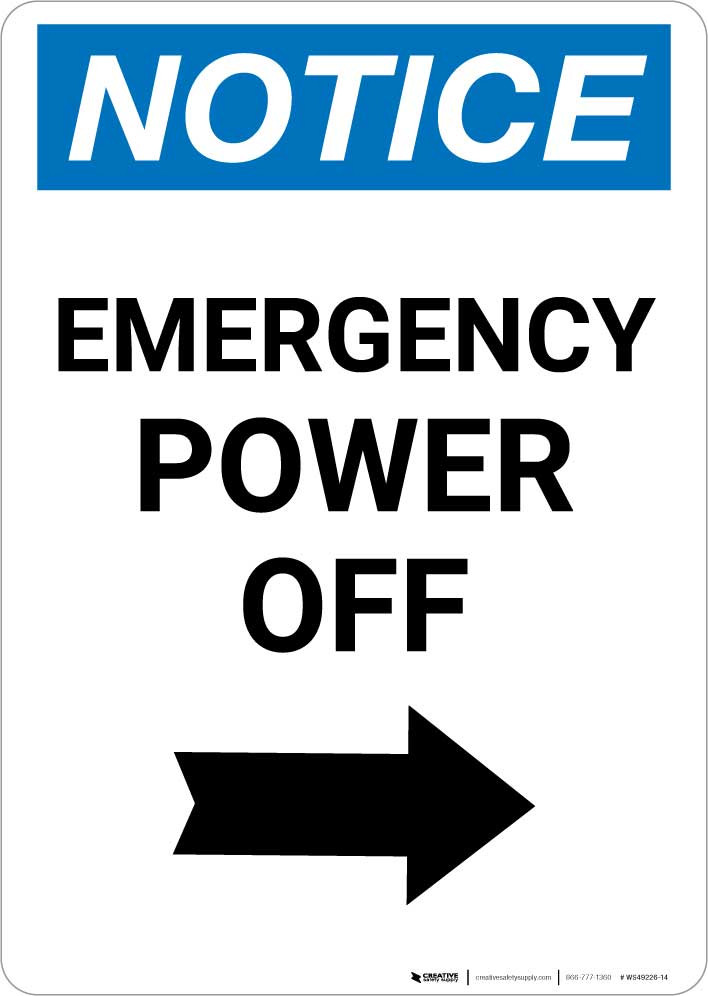 Notice: Emergency Power Off Portrait | Creative Safety Supply