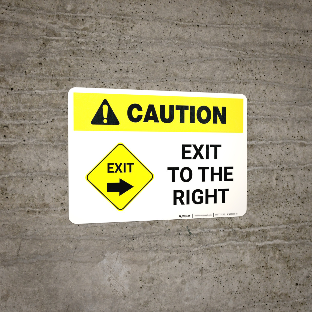 Caution: Exit To The Right Landscape | Creative Safety Supply