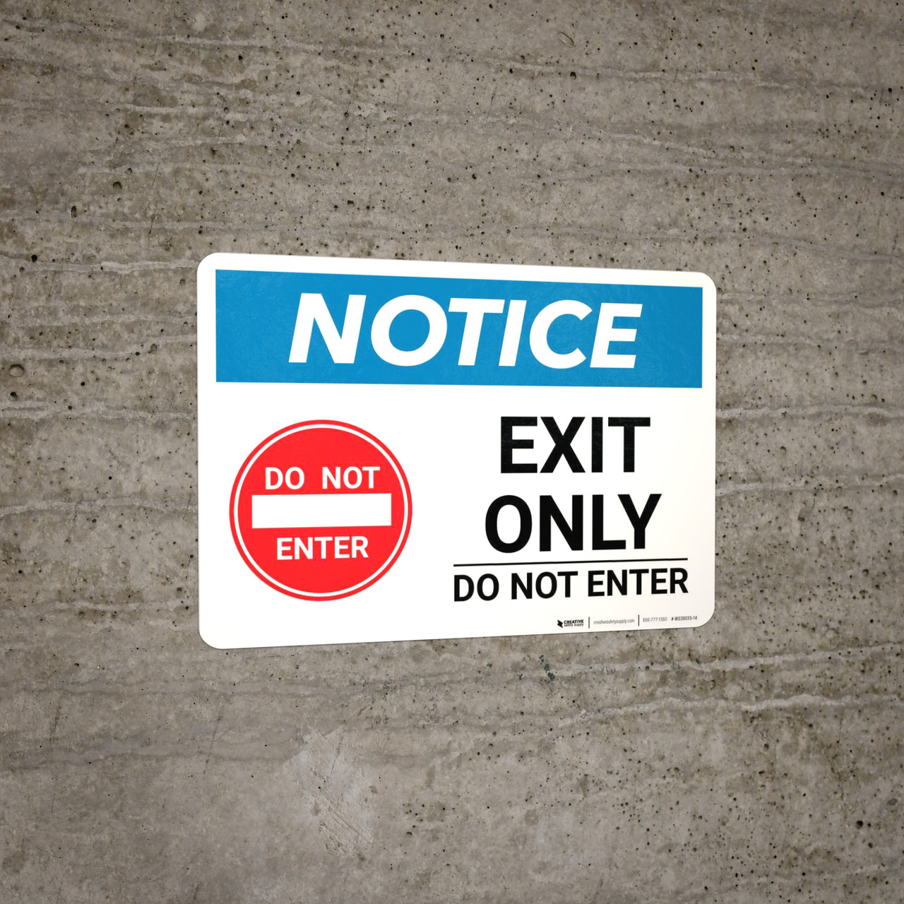 Notice: Exit Only - Do Not Enter with Icon Landscape | Creative Safety ...