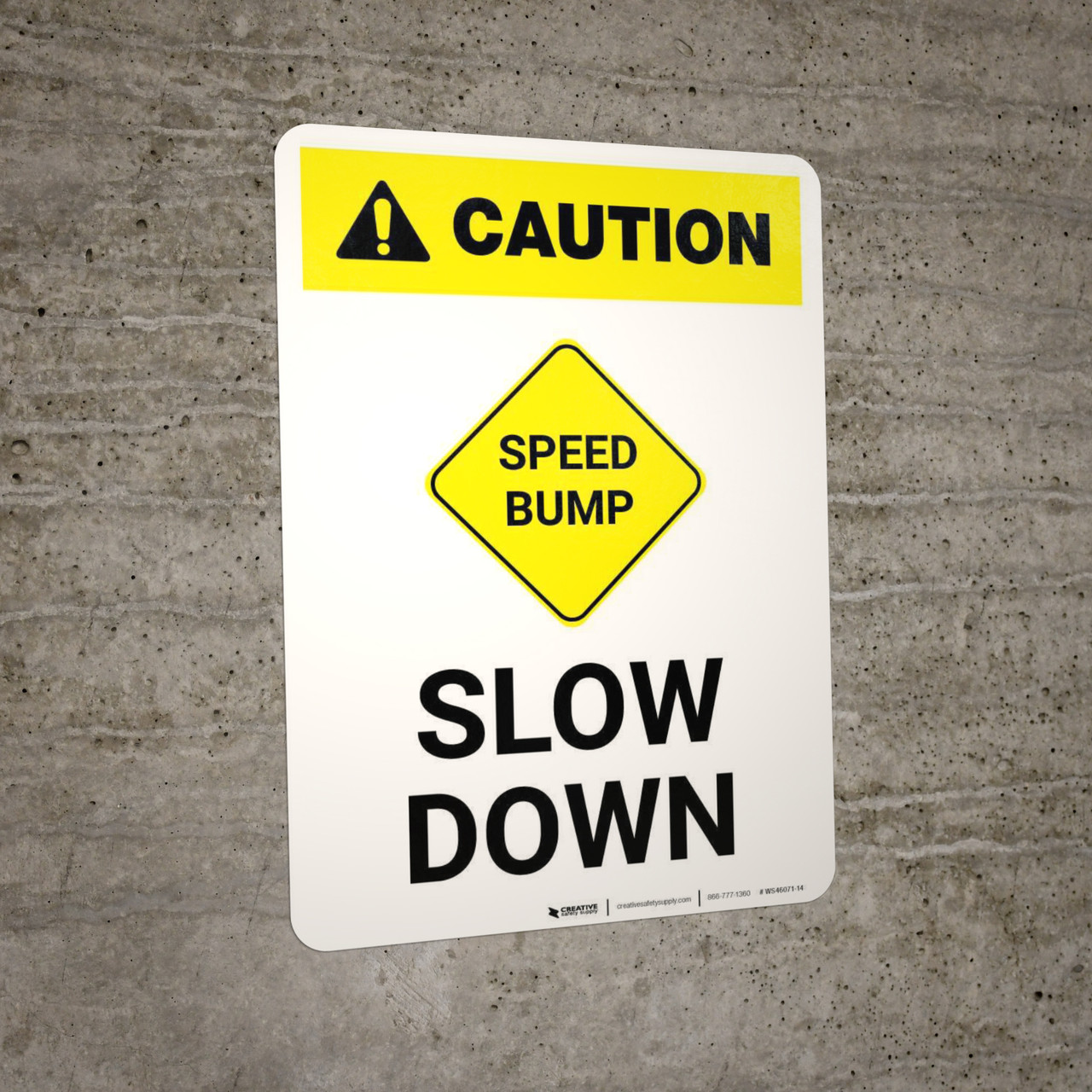 Caution: Speed Bump - Slow Down with Icon Portrait | Creative Safety Supply
