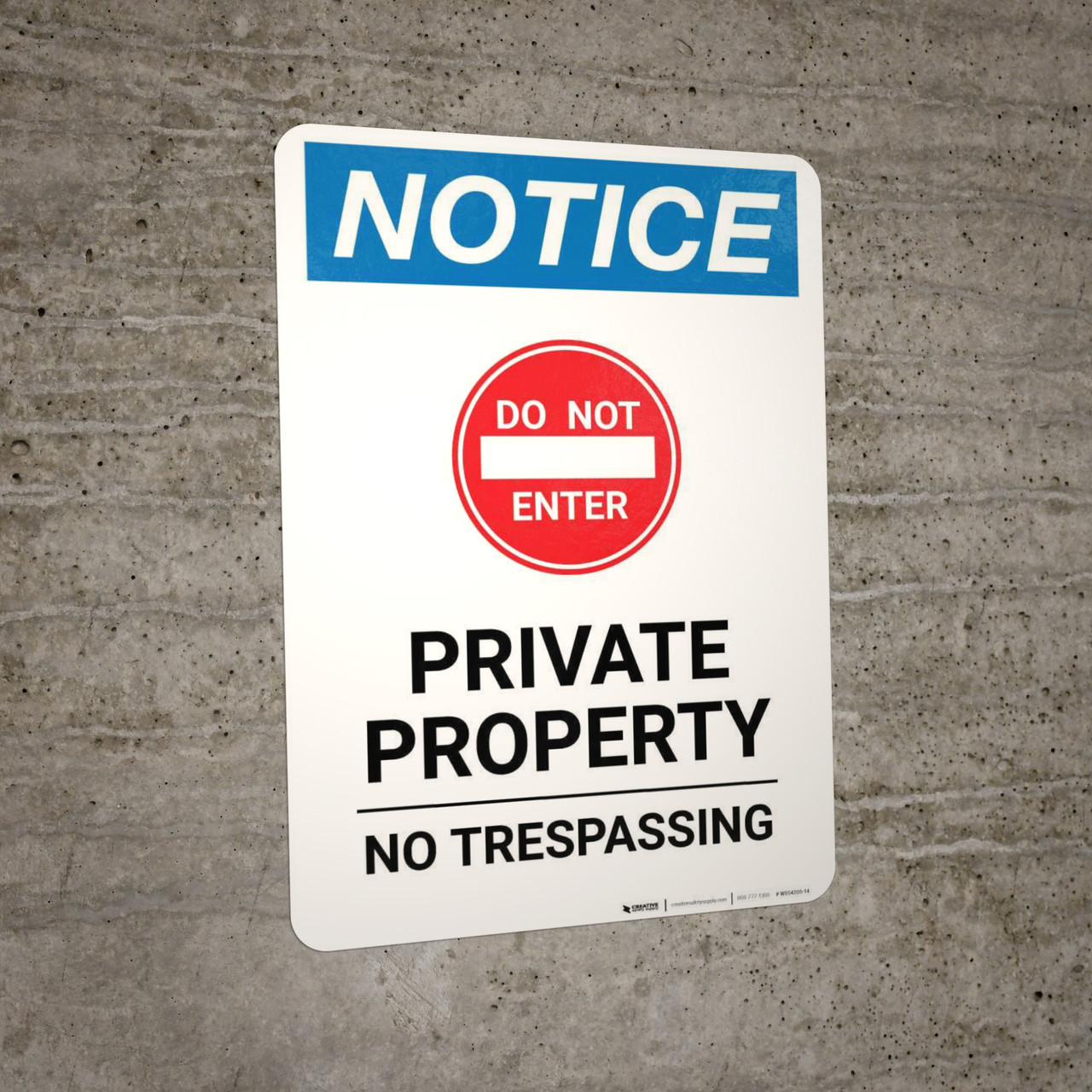 Notice: Private Property - No Trespassing Portrait | Creative Safety Supply
