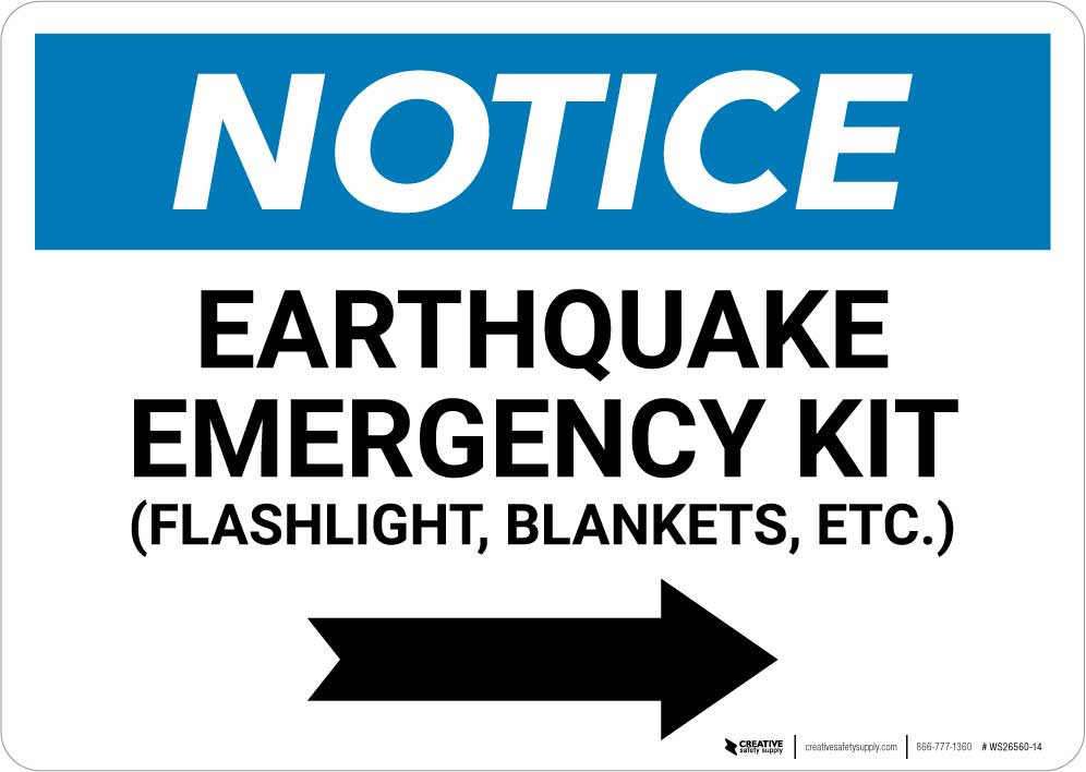 Notice: Earthquake Emergency Kit - Flashlight/Blankets/ect - with Right ...