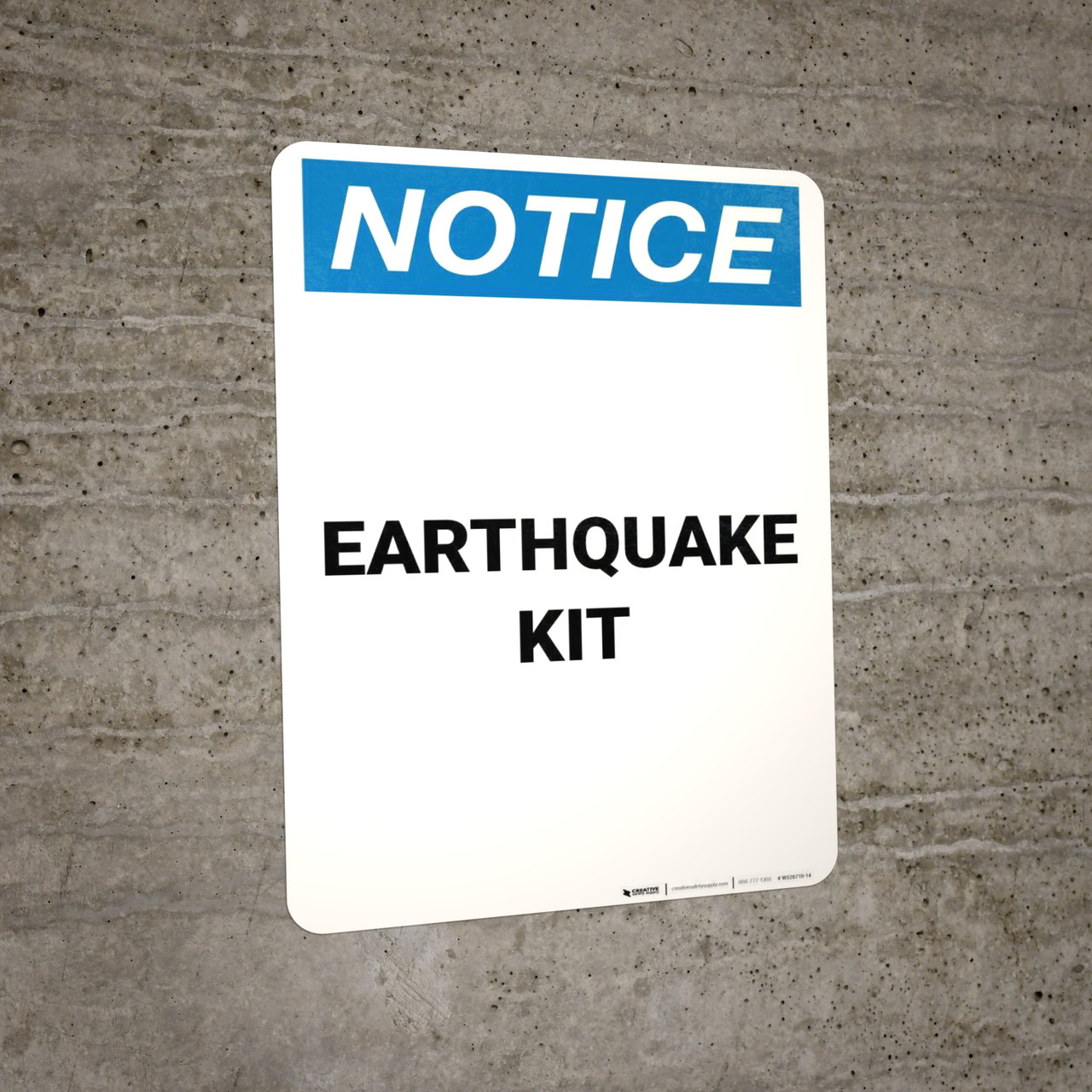 Notice: Earthquake Kit Portrait | Creative Safety Supply
