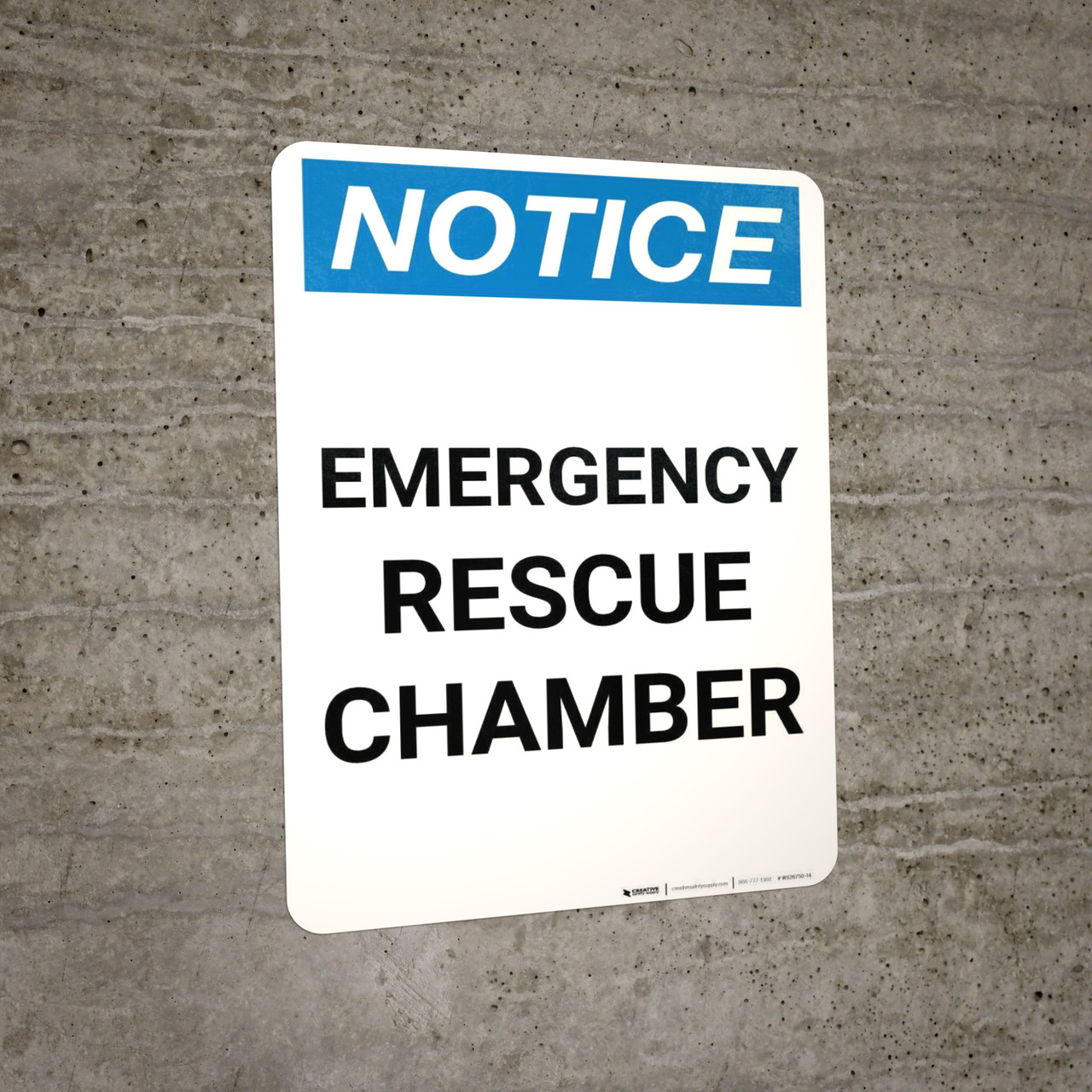 Notice: Emergency Rescue Chamber Portrait | Creative Safety Supply