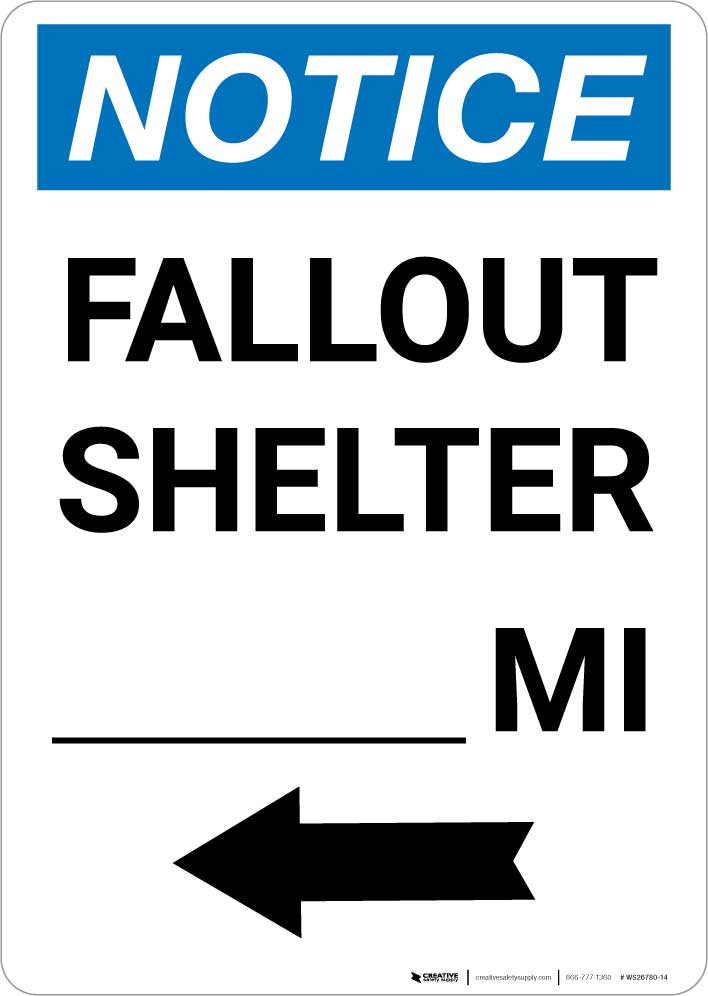 Notice: Fallout Shelter Custom Mile Left Arrow Portrait | Creative ...