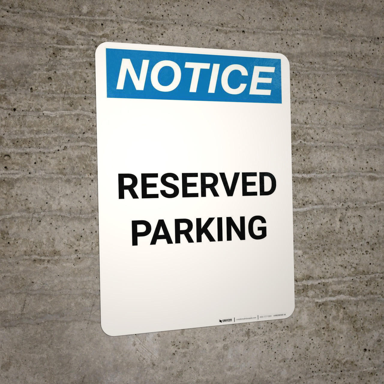 Notice: Reserved Parking Portrait