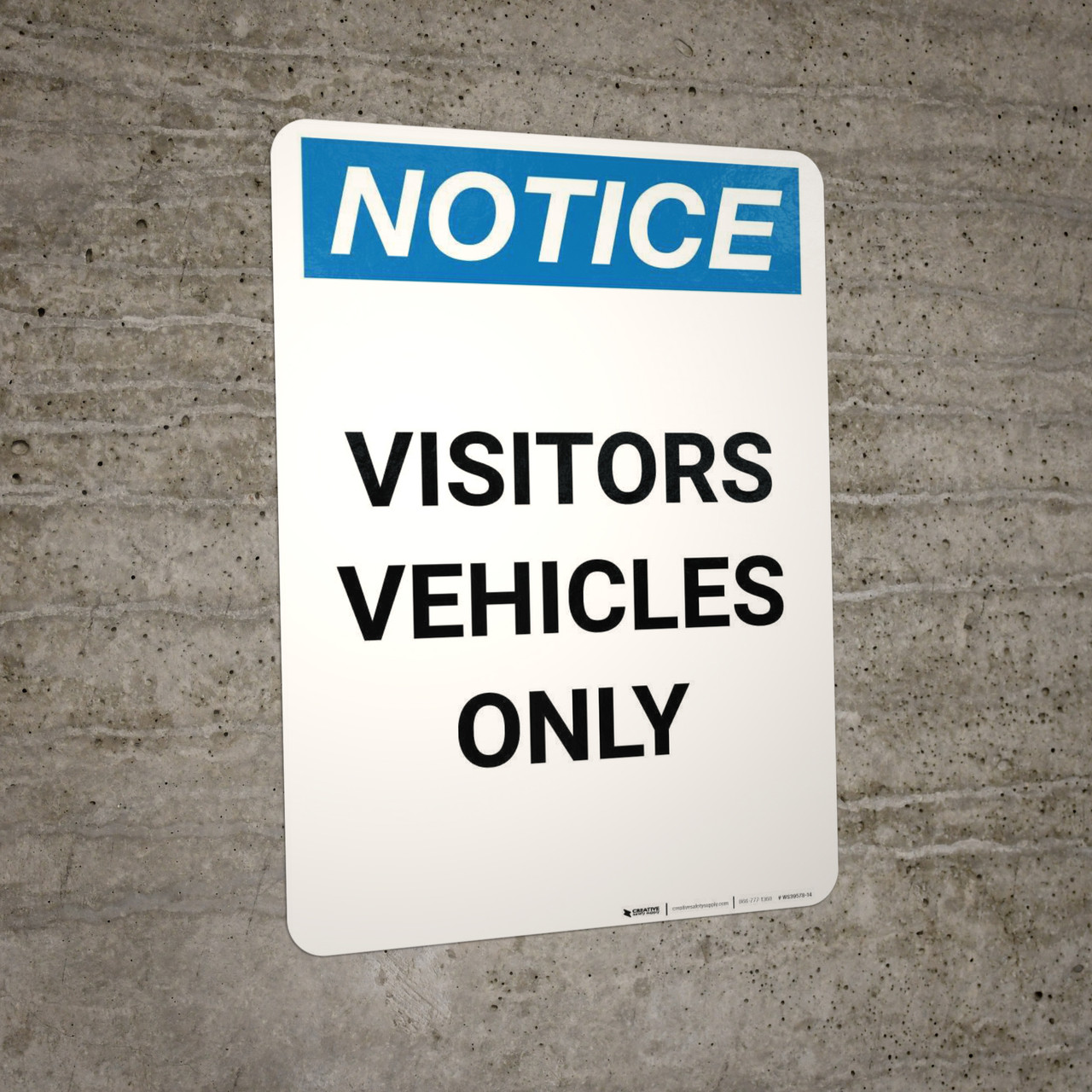 Notice: Visitors Vehicles Only Portrait