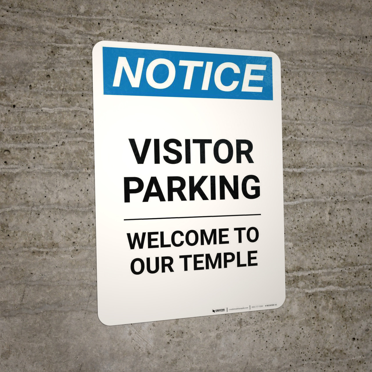 Notice: Visitor Parking - Welcome To Our Temple Portrait | Creative ...