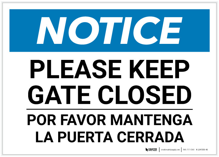 Bilingual Gate Signs