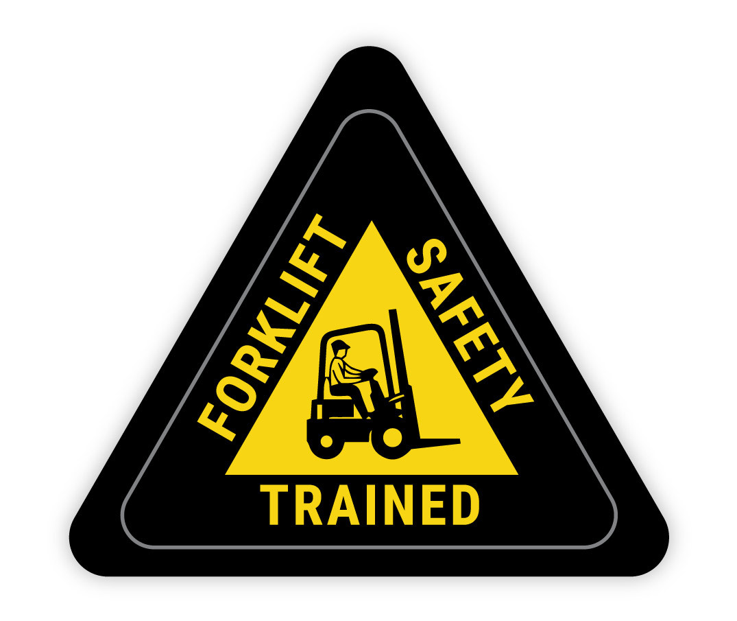 Forklift Safety Trained Triangle - Hard Hat Sticker