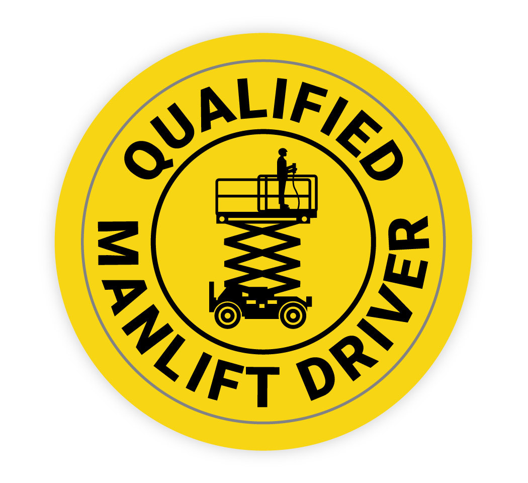Qualified Manlift Driver - Hard Hat Sticker | Creative Safety Supply