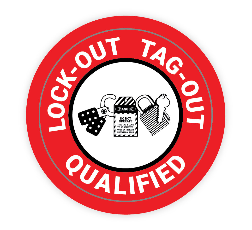 Lock-Out Tag-Out Qualified - Hard Hat Sticker