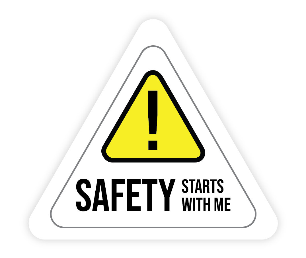 Safety Starts With Me Triangle White - Hard Hat Sticker | Creative ...