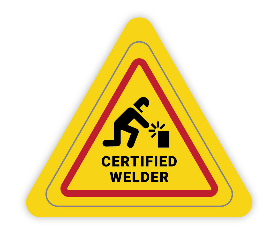 Certified Welder Triangle - Hard Hat Sticker