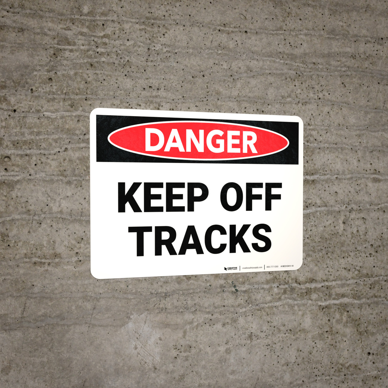 Danger: Keep Off Tracks Landscape - Wall Sign