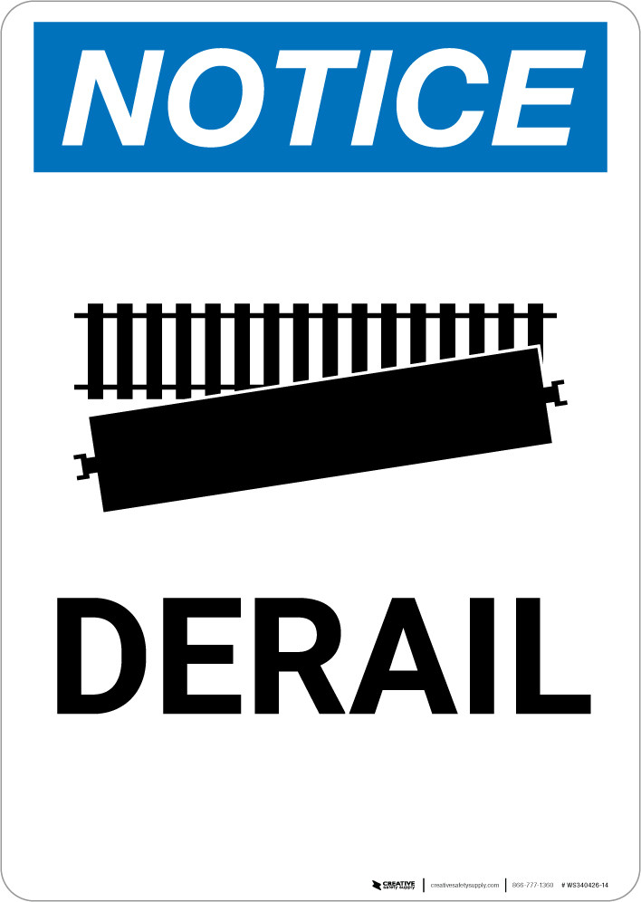Notice: Derail with Icon Portrait - Wall Sign
