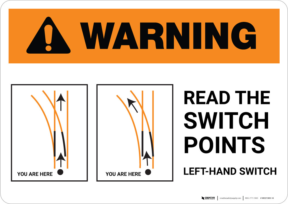 Warning: Read the Switch Points - Right-Hand Switch ANSI Landscape ...