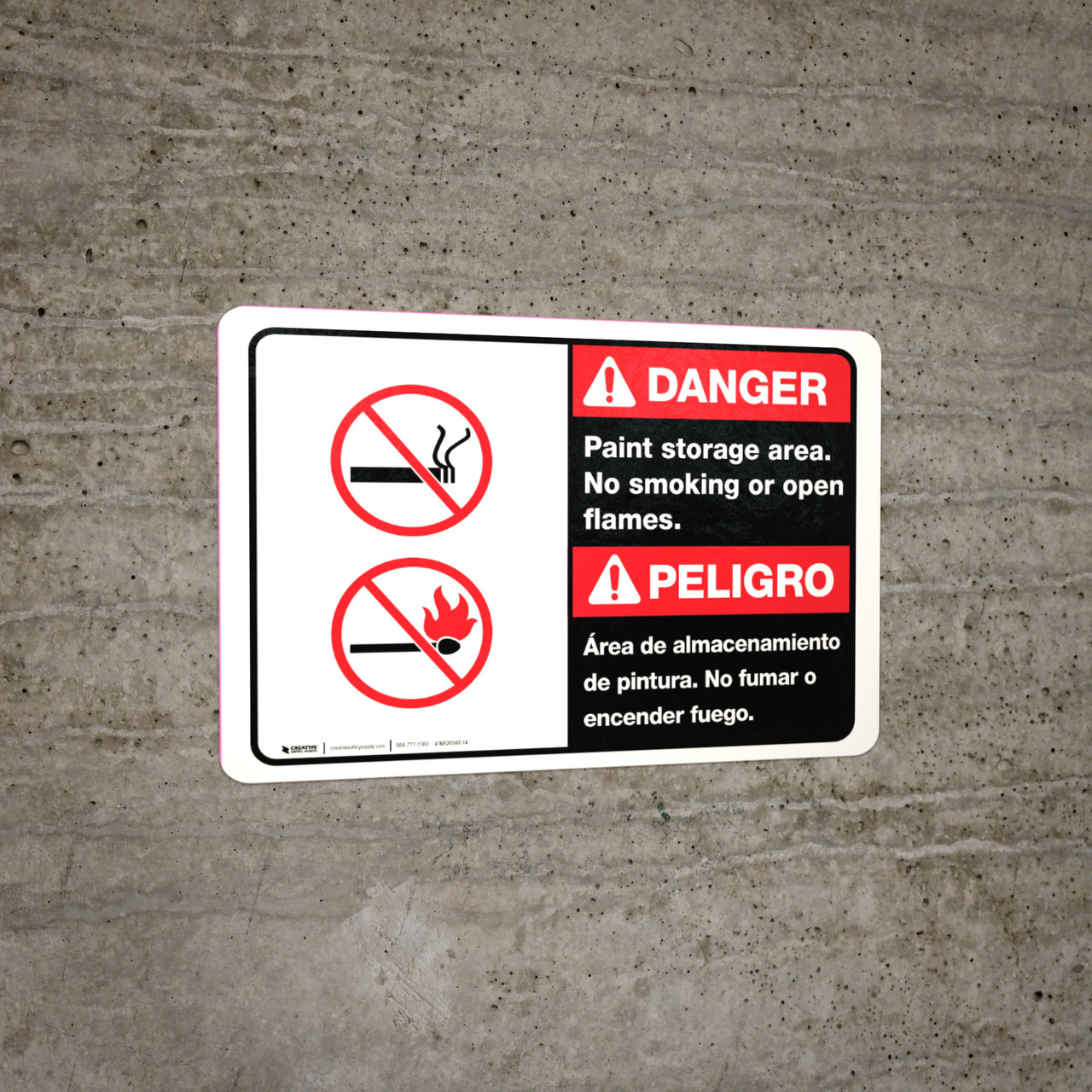 Danger: Paint Storage Area - No Smoking or Open Flames Bilingual ...