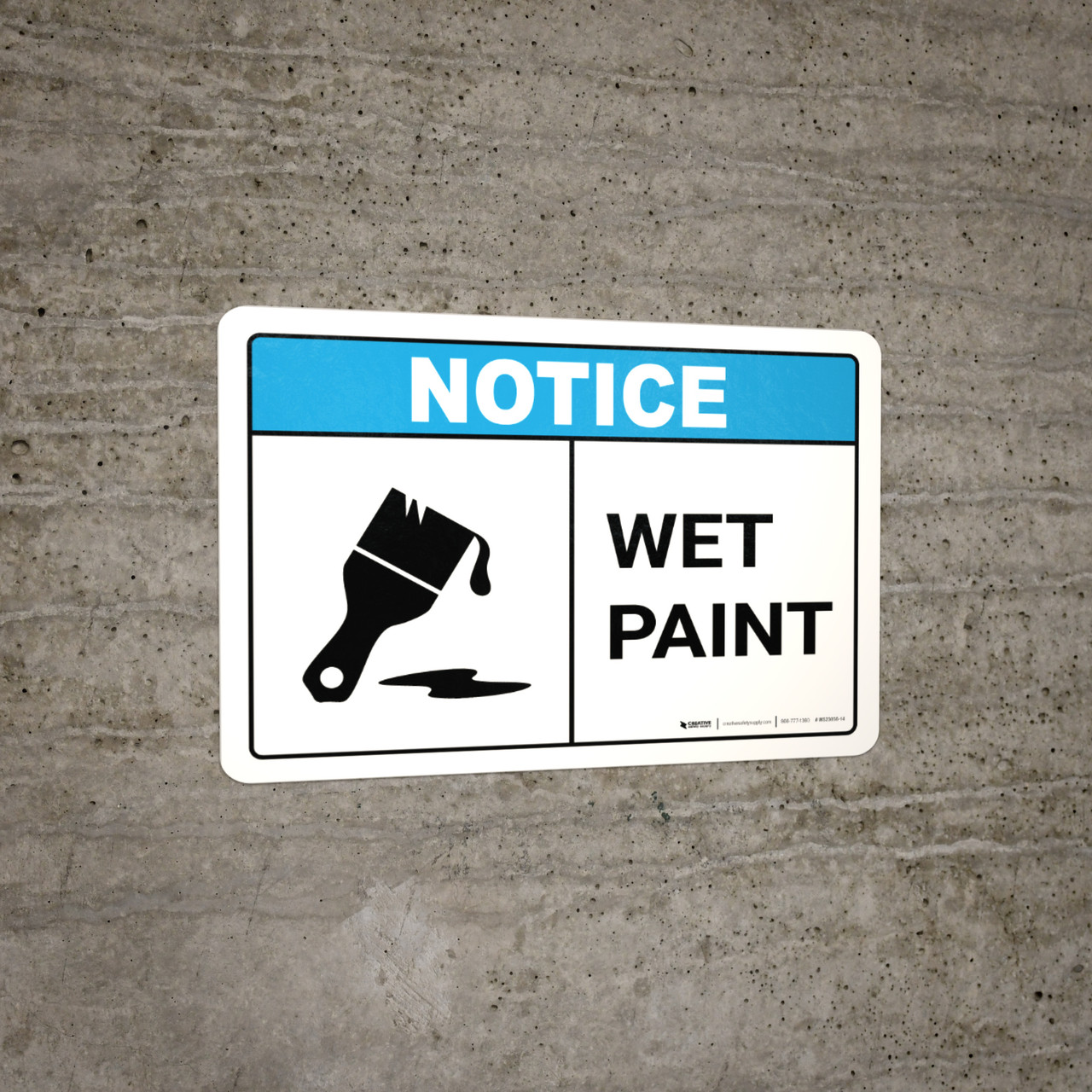 Notice: Wet Paint with Icon ANSI Landscape | Creative Safety Supply