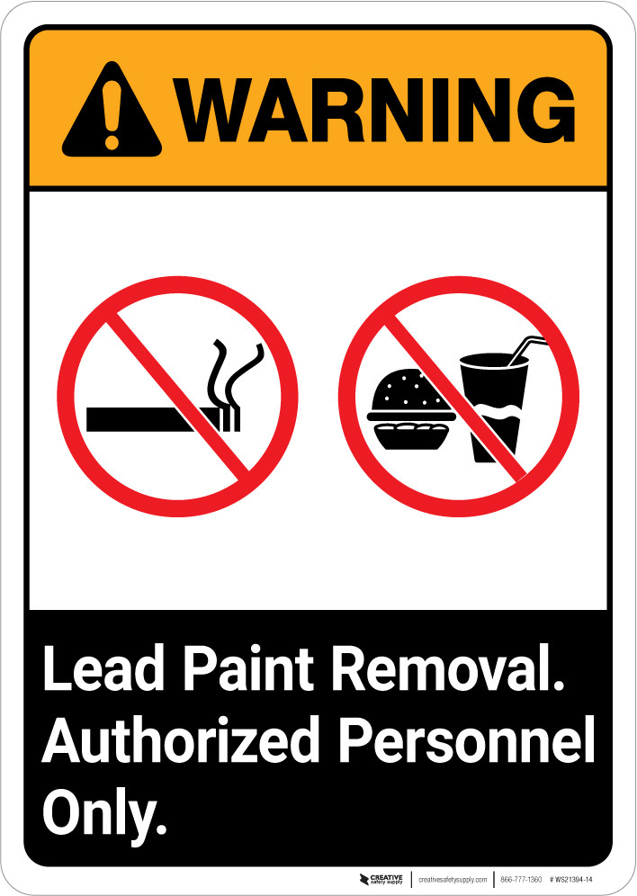 Warning: Lead Paint Removal - Authorized Personnel Only ANSI Portrait
