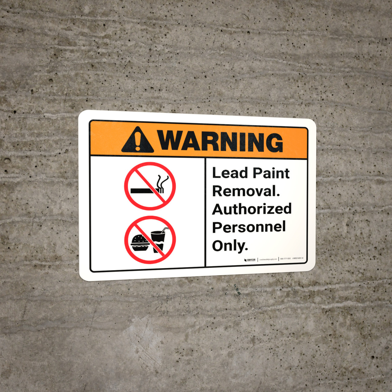Warning: Lead Paint Removal - Authorized Personnel Only ANSI Landscape
