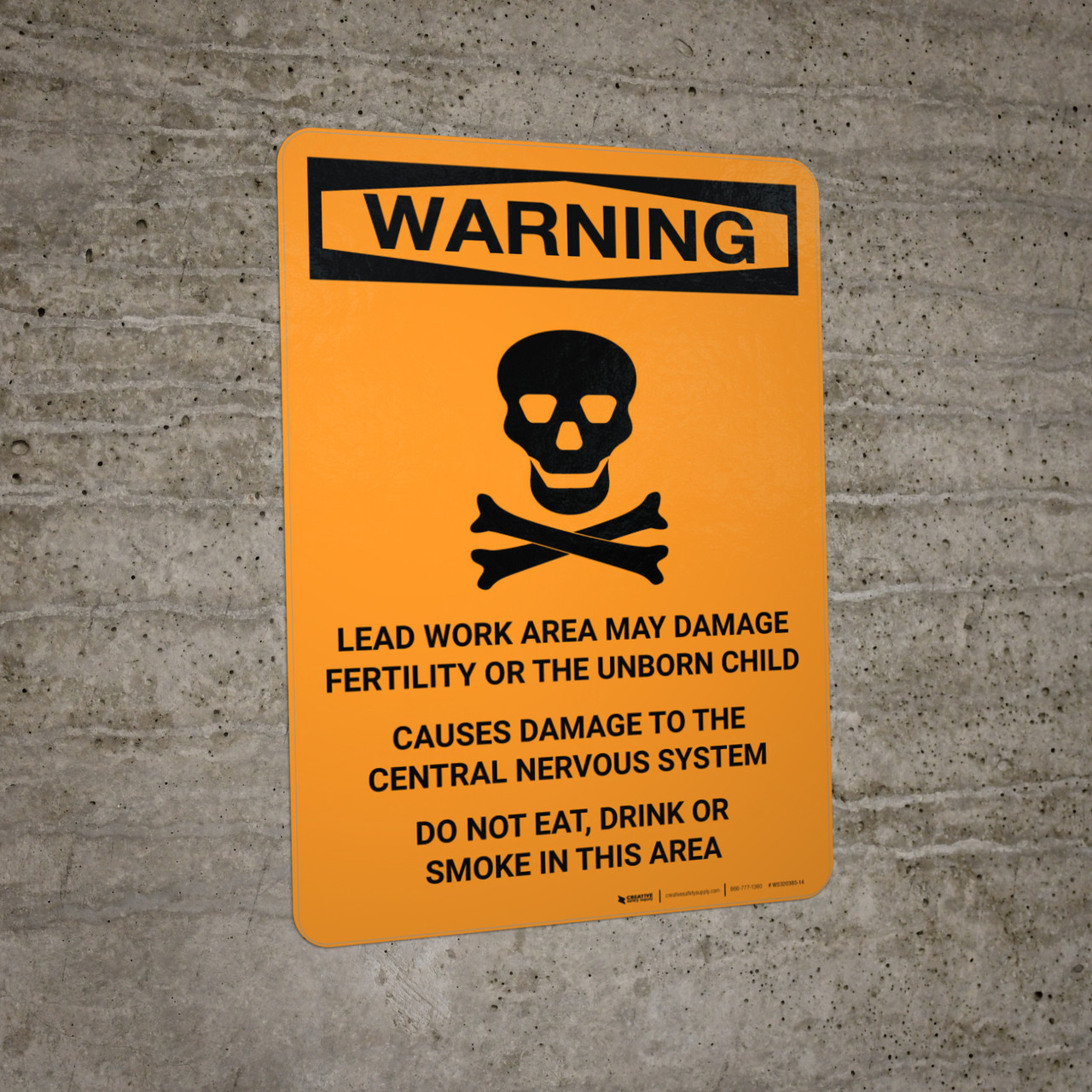 Warning: Lead Work Area May Damage Fertility and Nervous System Portrait