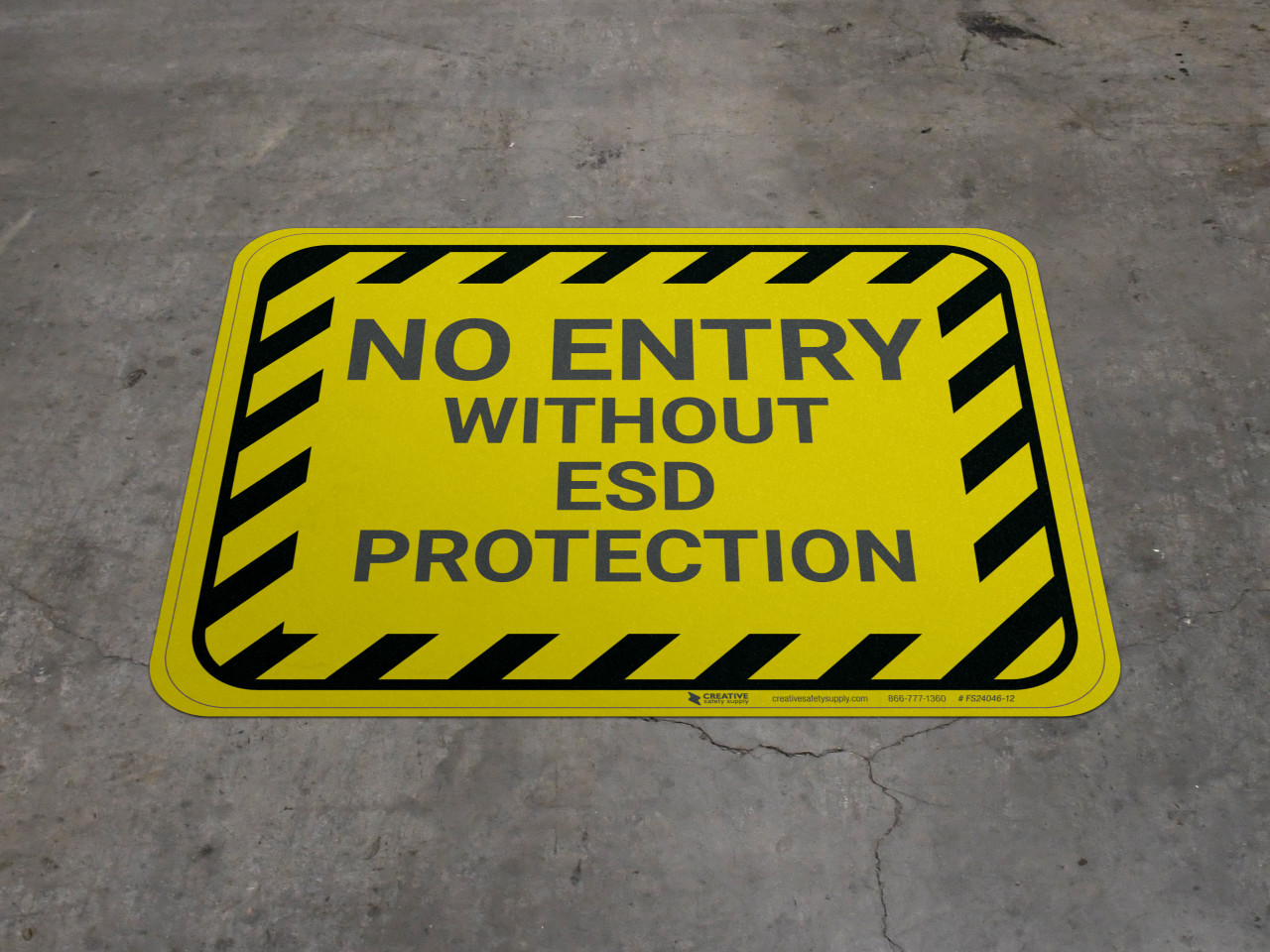 No Entry Without ESD Protection - Floor Sign