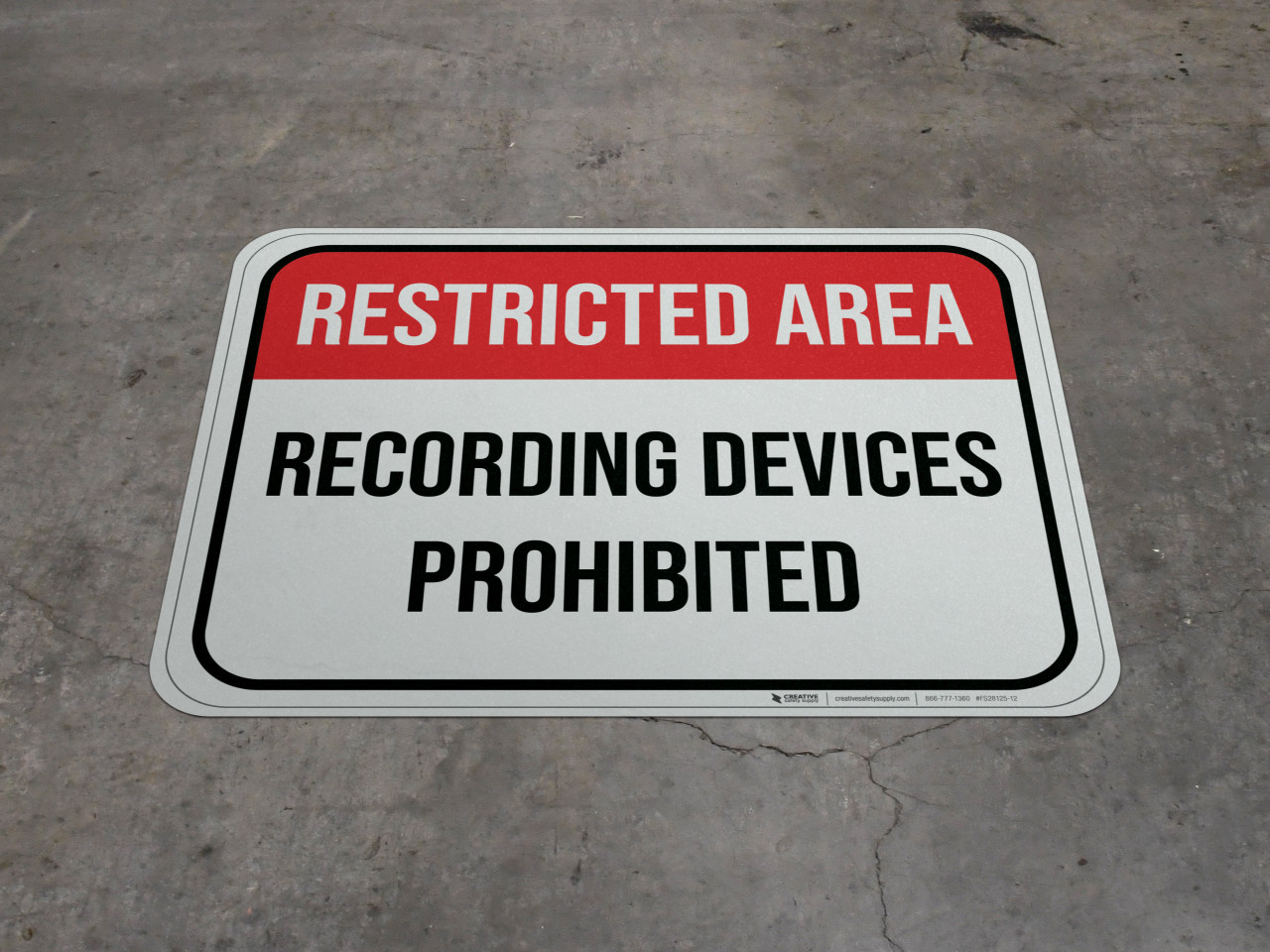 Restricted Area Recording Devices Prohibited - Floor Sign
